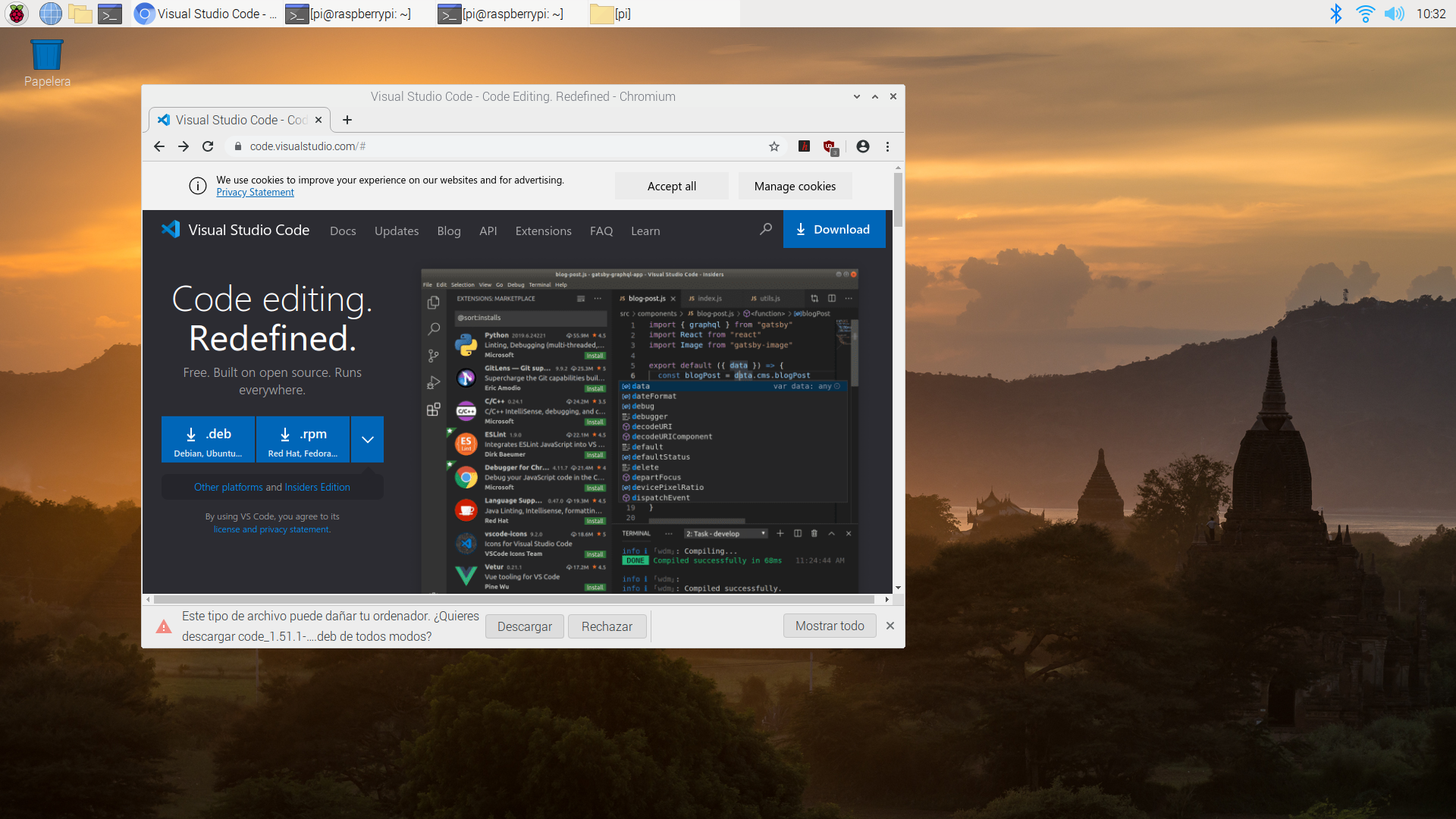 Visual Studio Code oficial para Raspberry Pi — Raspberry para torpes